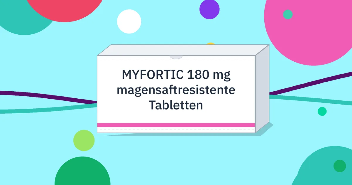 Symbolbild: Packung mit der Aufschrift MYFORTIC 180 mg magensaftresistente Tabletten (PZN 10738327) – Verfügbarkeit und Bezug in Apotheken in Frankfurt am Main
