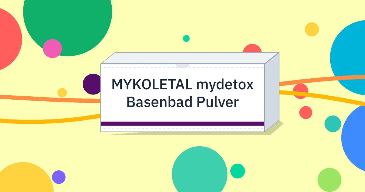 Symbolbild: Packung mit der Aufschrift MYKOLETAL mydetox Basenbad Pulver (PZN 16154633) – Verfügbarkeit und Bezug in Apotheken in Frankfurt am Main