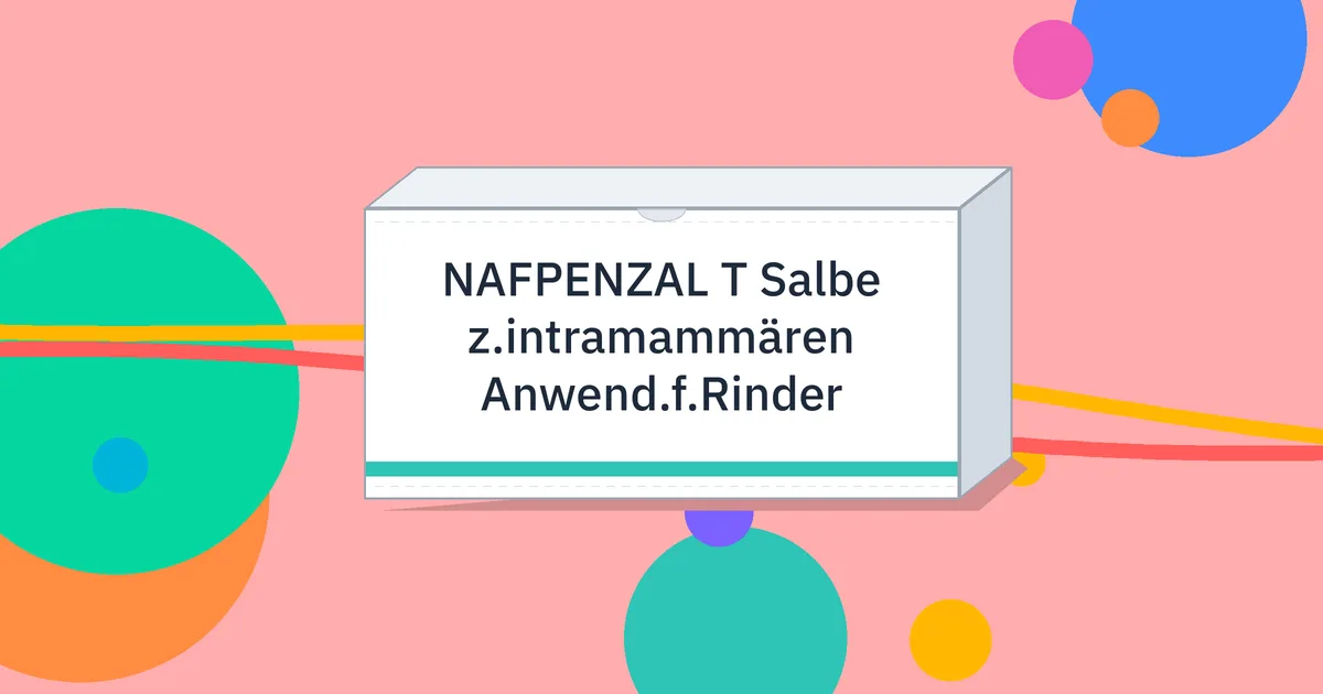 Symbolbild: Packung mit der Aufschrift NAFPENZAL T Salbe z.intramammären Anwend.f.Rinder (PZN 01431179) – Verfügbarkeit und Bezug in Apotheken in Frankfurt am Main