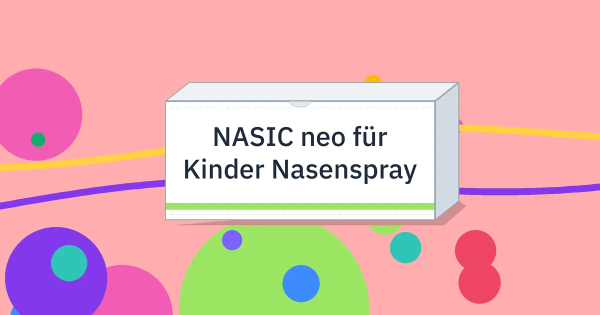 Symbolbild: Packung mit der Aufschrift NASIC neo für Kinder Nasenspray (PZN 15863505) – Verfügbarkeit und Bezug in Apotheken in Frankfurt am Main