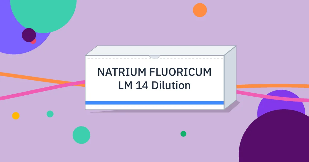 Symbolbild: Packung mit der Aufschrift NATRIUM FLUORICUM LM 14 Dilution (PZN 12962514) – Verfügbarkeit und Bezug in Apotheken in Frankfurt am Main