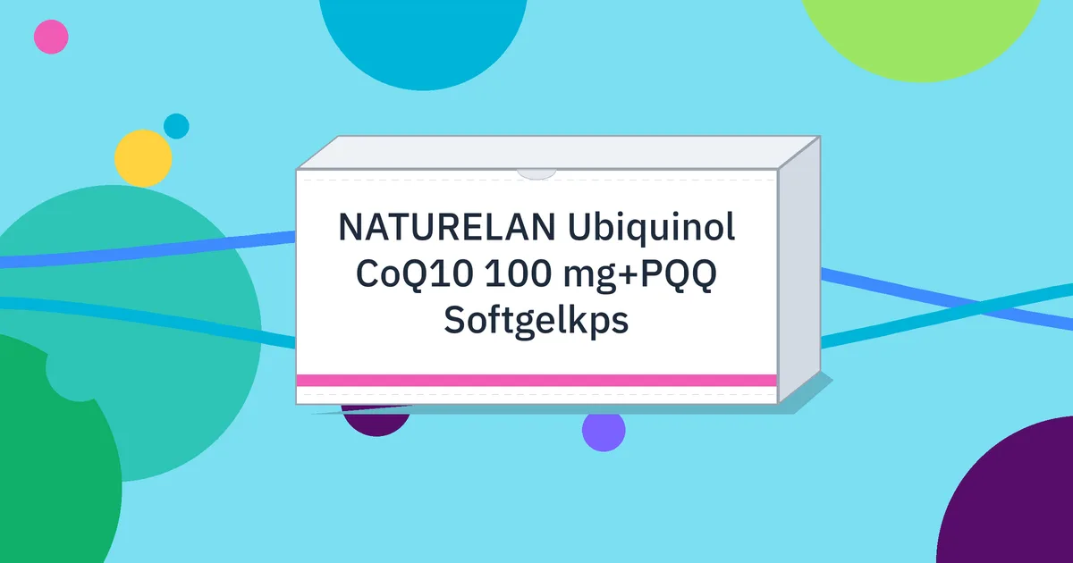 Symbolbild: Packung mit der Aufschrift NATURELAN Ubiquinol CoQ10 100 mg+PQQ Softgelkps (PZN 19401500) – Verfügbarkeit und Bezug in Apotheken in Frankfurt am Main