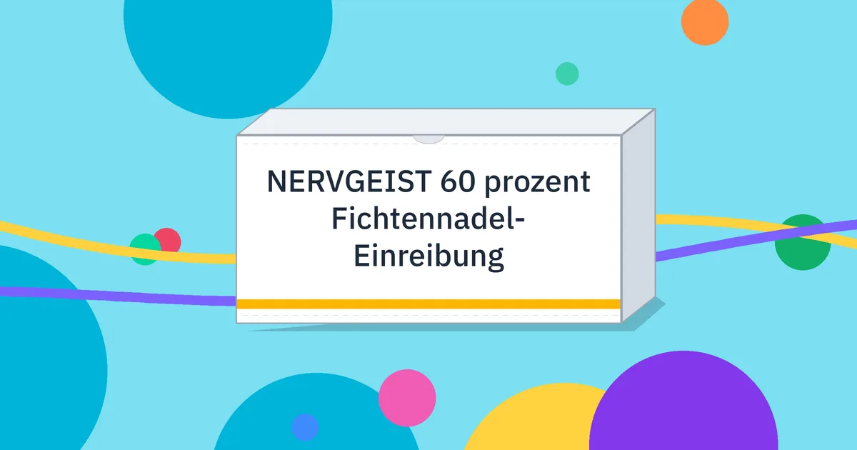 Symbolbild: Packung mit der Aufschrift NERVGEIST 60 prozent Fichtennadel-Einreibung (PZN 16334884) – Verfügbarkeit und Bezug in Apotheken in Frankfurt am Main