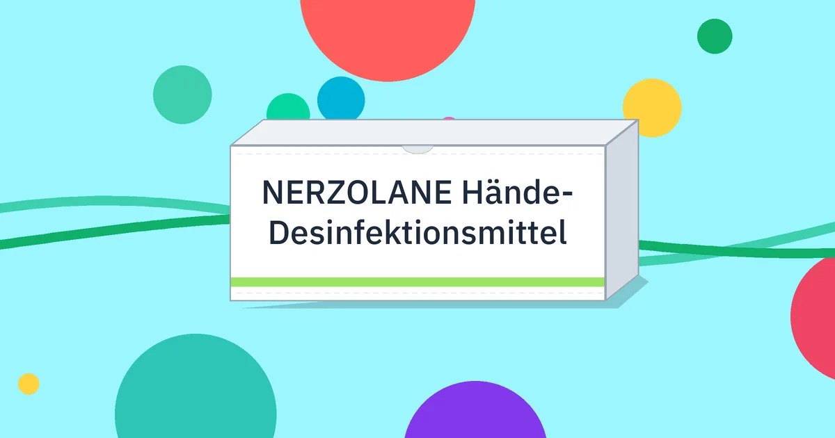 Symbolbild: Packung mit der Aufschrift NERZOLANE Hände-Desinfektionsmittel (PZN 16624116) – Verfügbarkeit und Bezug in Apotheken in Frankfurt am Main