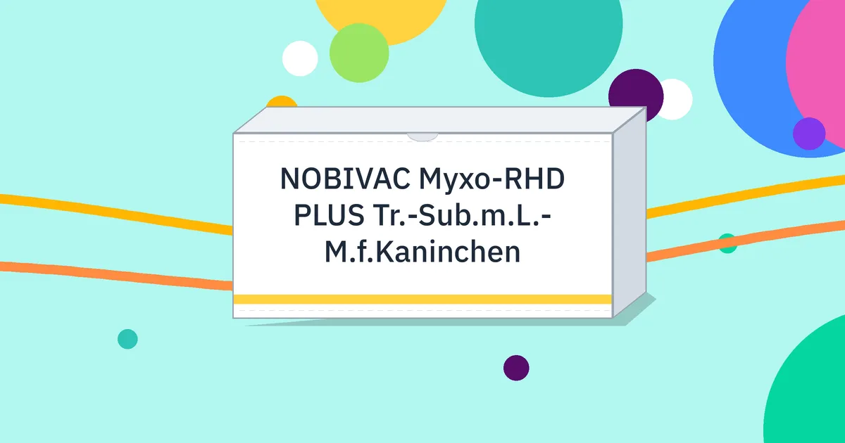 Symbolbild: Packung mit der Aufschrift NOBIVAC Myxo-RHD PLUS Tr.-Sub.m.L.-M.f.Kaninchen (PZN 16617145) – Verfügbarkeit und Bezug in Apotheken in Frankfurt am Main