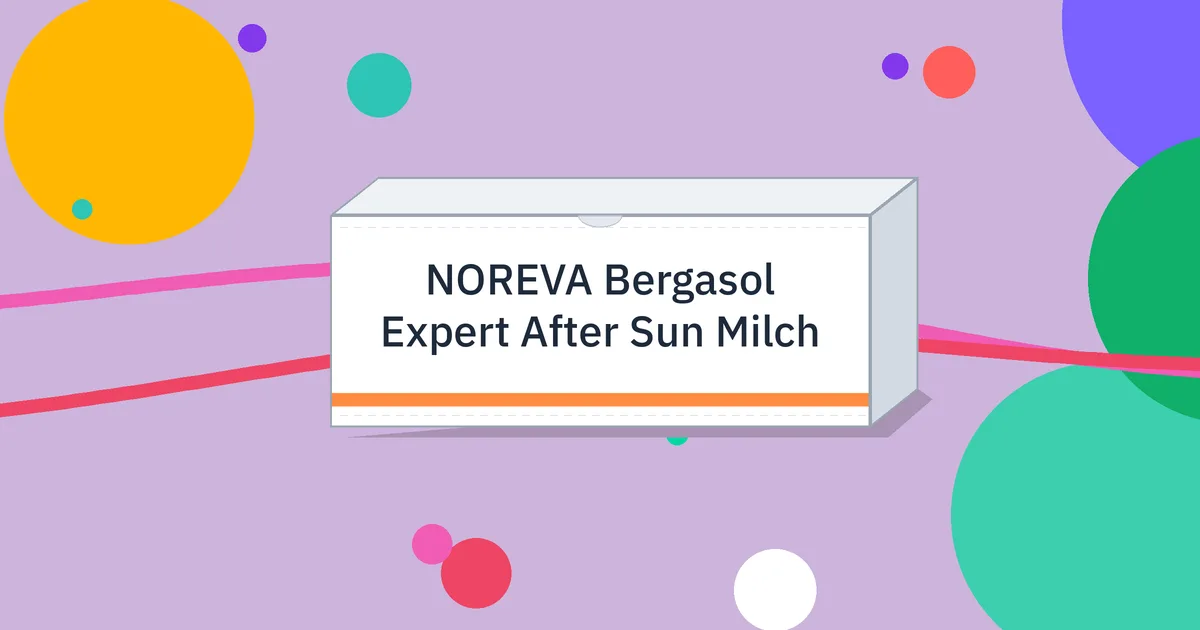 Symbolbild: Packung mit der Aufschrift NOREVA Bergasol Expert After Sun Milch (PZN 17268161) – Verfügbarkeit und Bezug in Apotheken in Frankfurt am Main