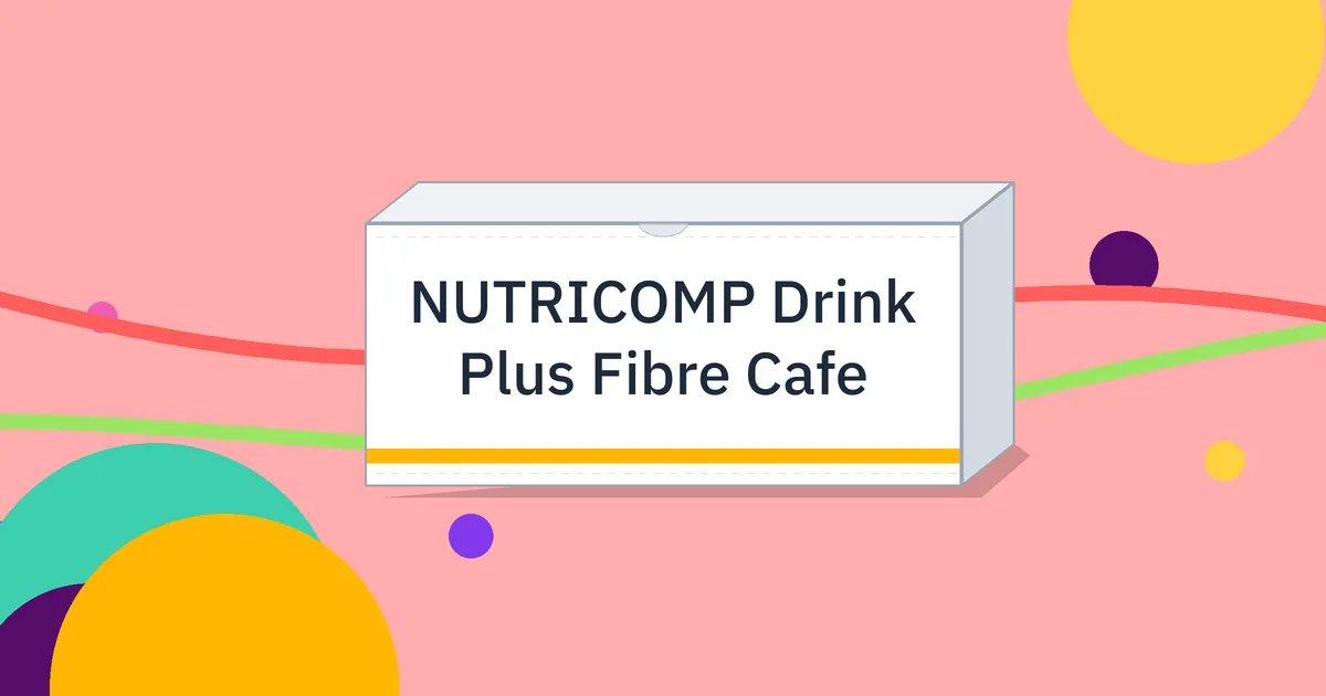 Symbolbild: Packung mit der Aufschrift NUTRICOMP Drink Plus Fibre Cafe (PZN 11139592) – Verfügbarkeit und Bezug in Apotheken in Frankfurt am Main