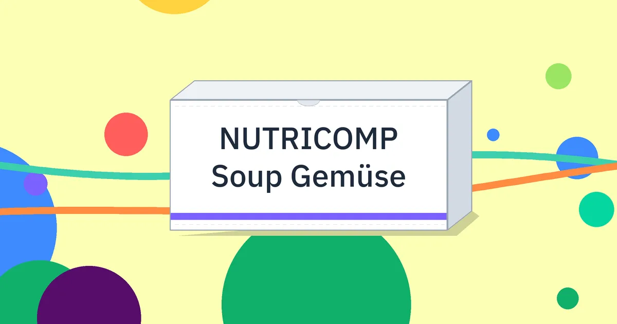 Symbolbild: Packung mit der Aufschrift NUTRICOMP Soup Gemüse (PZN 11128559) – Verfügbarkeit und Bezug in Apotheken in Frankfurt am Main