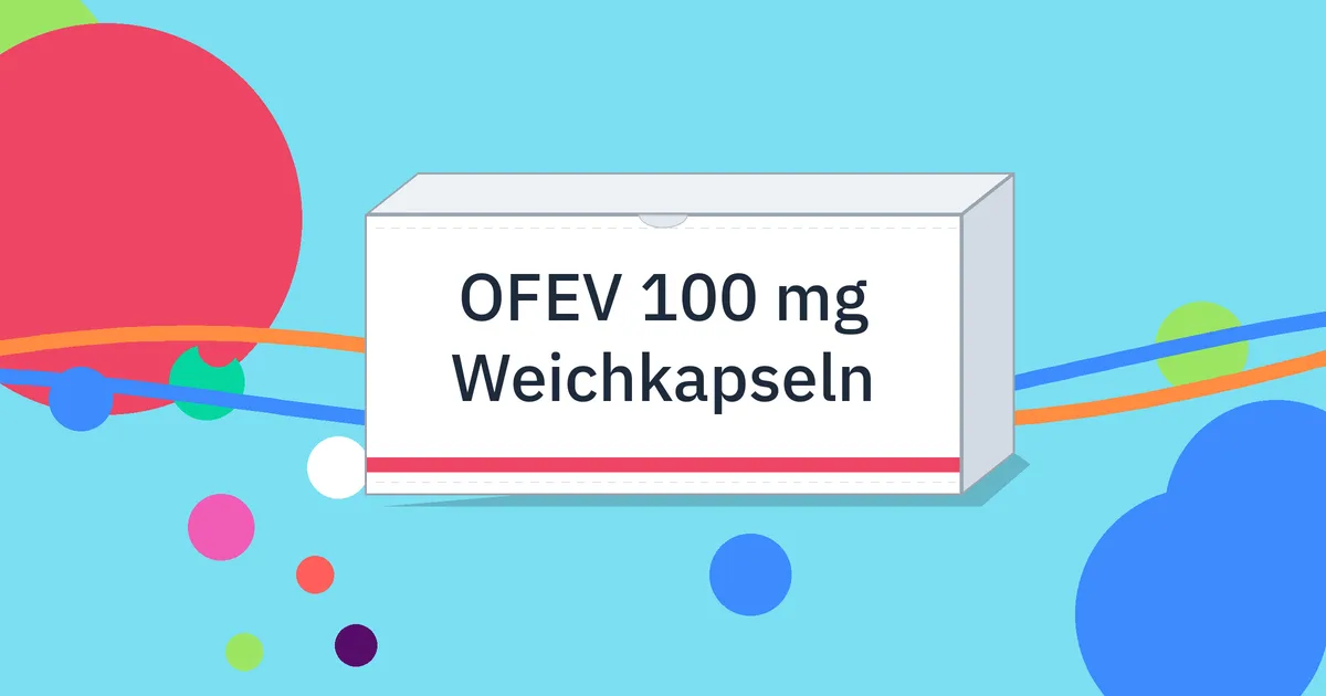 Symbolbild: Packung mit der Aufschrift OFEV 100 mg Weichkapseln (PZN 13971739) – Verfügbarkeit und Bezug in Apotheken in Frankfurt am Main
