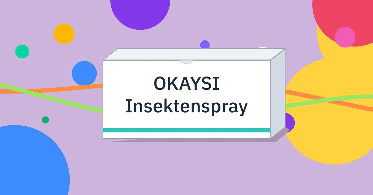 Symbolbild: Packung mit der Aufschrift OKAYSI Insektenspray (PZN 04758679) – Verfügbarkeit und Bezug in Apotheken in Frankfurt am Main