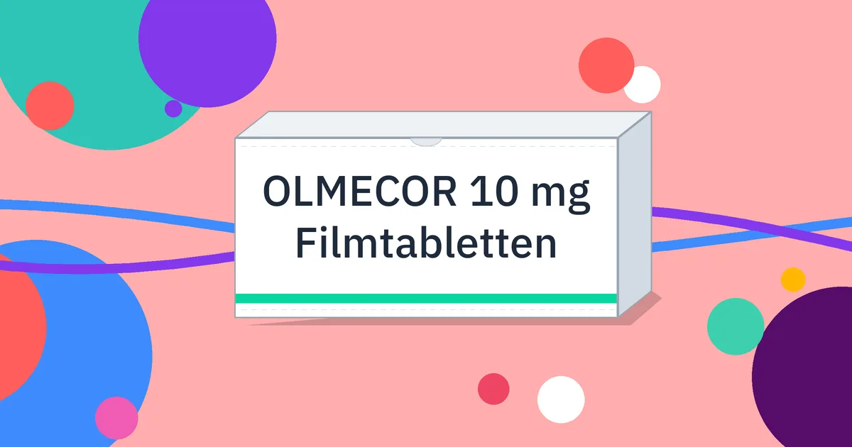 Symbolbild: Packung mit der Aufschrift OLMECOR 10 mg Filmtabletten (PZN 12647988) – Verfügbarkeit und Bezug in Apotheken in Frankfurt am Main