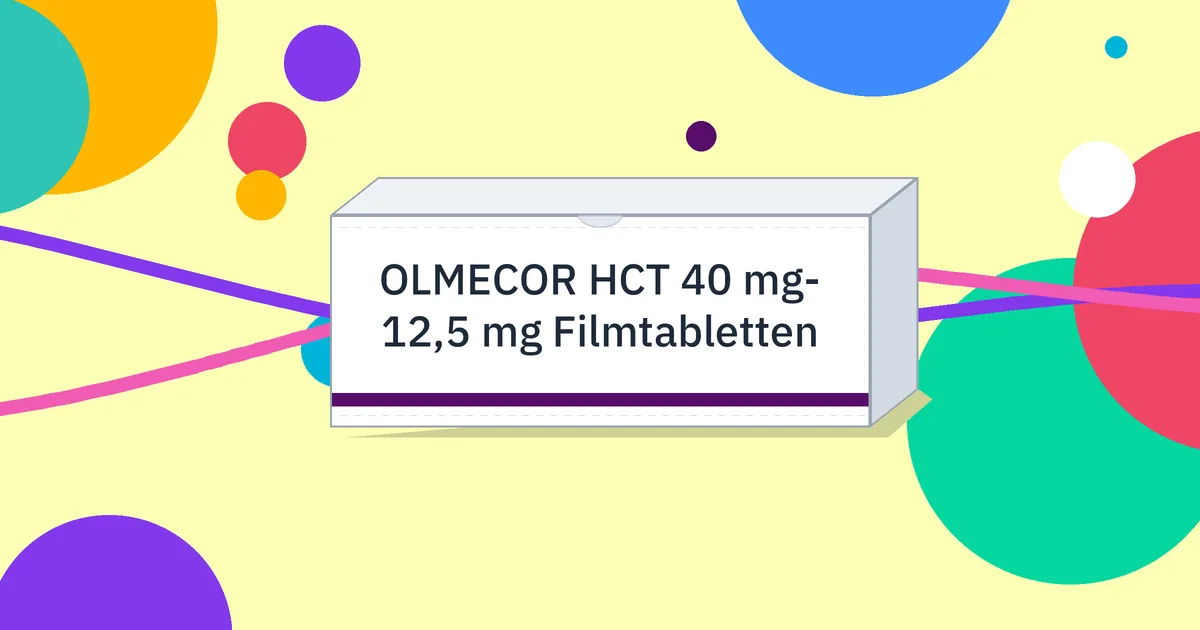Symbolbild: Packung mit der Aufschrift OLMECOR HCT 40 mg-12,5 mg Filmtabletten (PZN 12648203) – Verfügbarkeit und Bezug in Apotheken in Frankfurt am Main