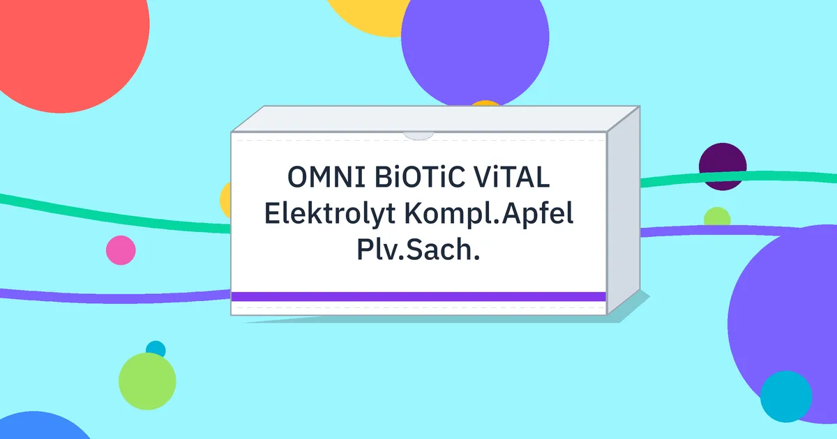 Symbolbild: Packung mit der Aufschrift OMNI BiOTiC ViTAL Elektrolyt Kompl.Apfel Plv.Sach. (PZN 20922730) – Verfügbarkeit und Bezug in Apotheken in Frankfurt am Main