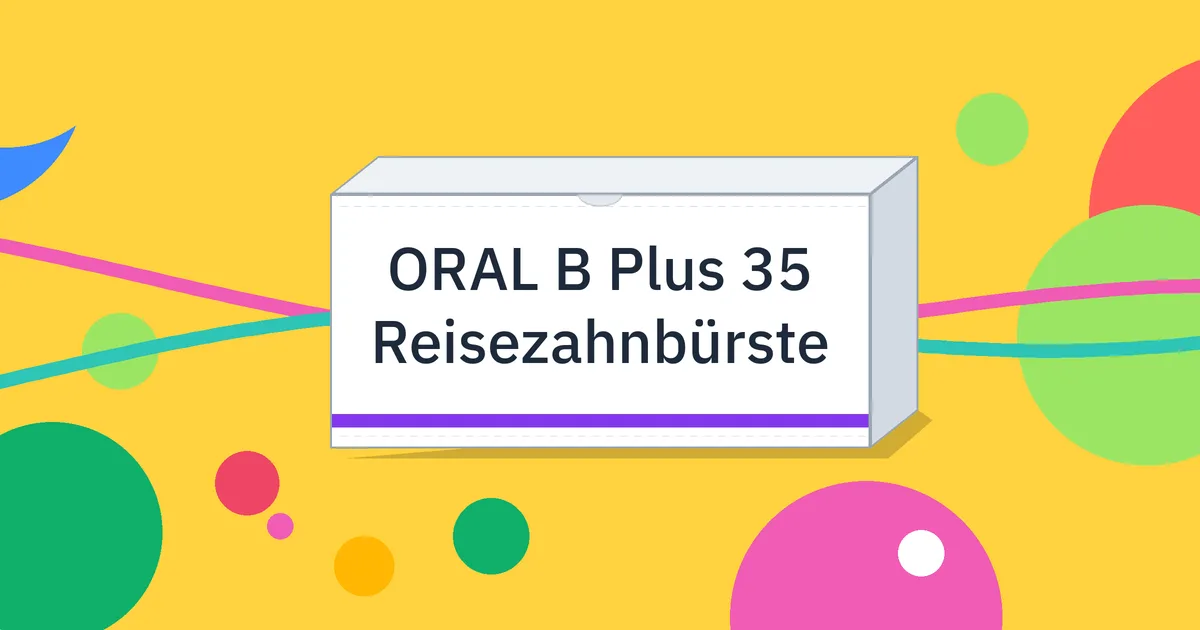 Symbolbild: Packung mit der Aufschrift ORAL B Plus 35 Reisezahnbürste (PZN 00400194) – Verfügbarkeit und Bezug in Apotheken in Frankfurt am Main