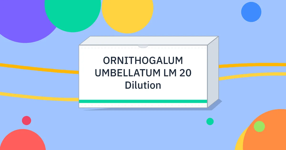 Symbolbild: Packung mit der Aufschrift ORNITHOGALUM UMBELLATUM LM 20 Dilution (PZN 12973593) – Verfügbarkeit und Bezug in Apotheken in Frankfurt am Main