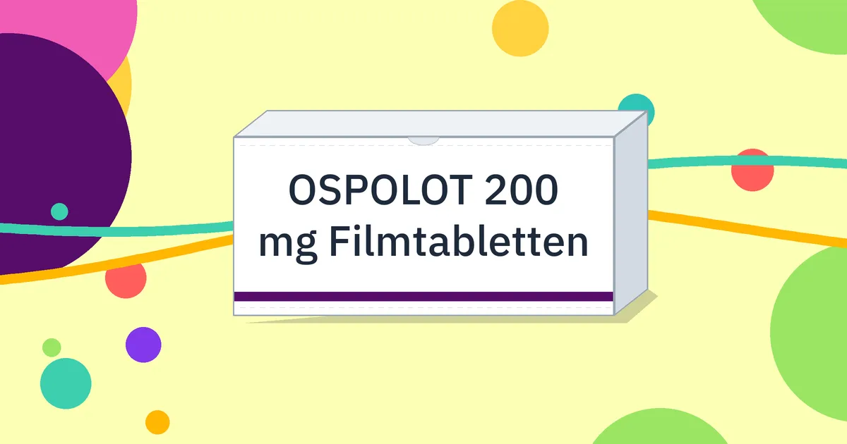 Symbolbild: Packung mit der Aufschrift OSPOLOT 200 mg Filmtabletten (PZN 18371211) – Verfügbarkeit und Bezug in Apotheken in Frankfurt am Main