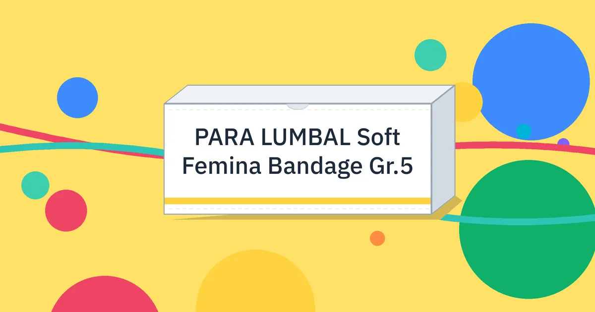 Symbolbild: Packung mit der Aufschrift PARA LUMBAL Soft Femina Bandage Gr.5 (PZN 06991285) – Verfügbarkeit und Bezug in Apotheken in Frankfurt am Main