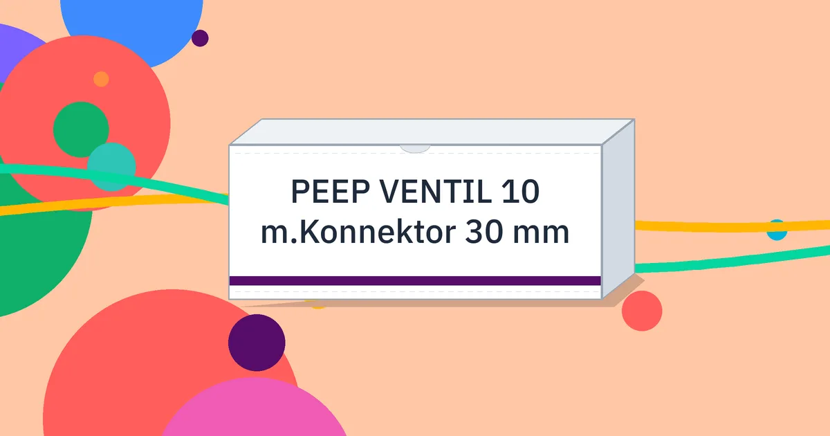 Symbolbild: Packung mit der Aufschrift PEEP VENTIL 10 m.Konnektor 30 mm (PZN 02476072) – Verfügbarkeit und Bezug in Apotheken in Frankfurt am Main
