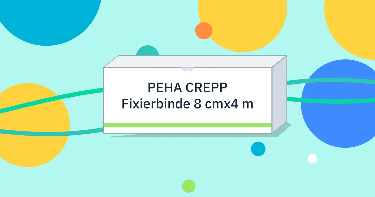 Symbolbild: Packung mit der Aufschrift PEHA CREPP Fixierbinde 8 cmx4 m (PZN 19166660) – Verfügbarkeit und Bezug in Apotheken in Frankfurt am Main