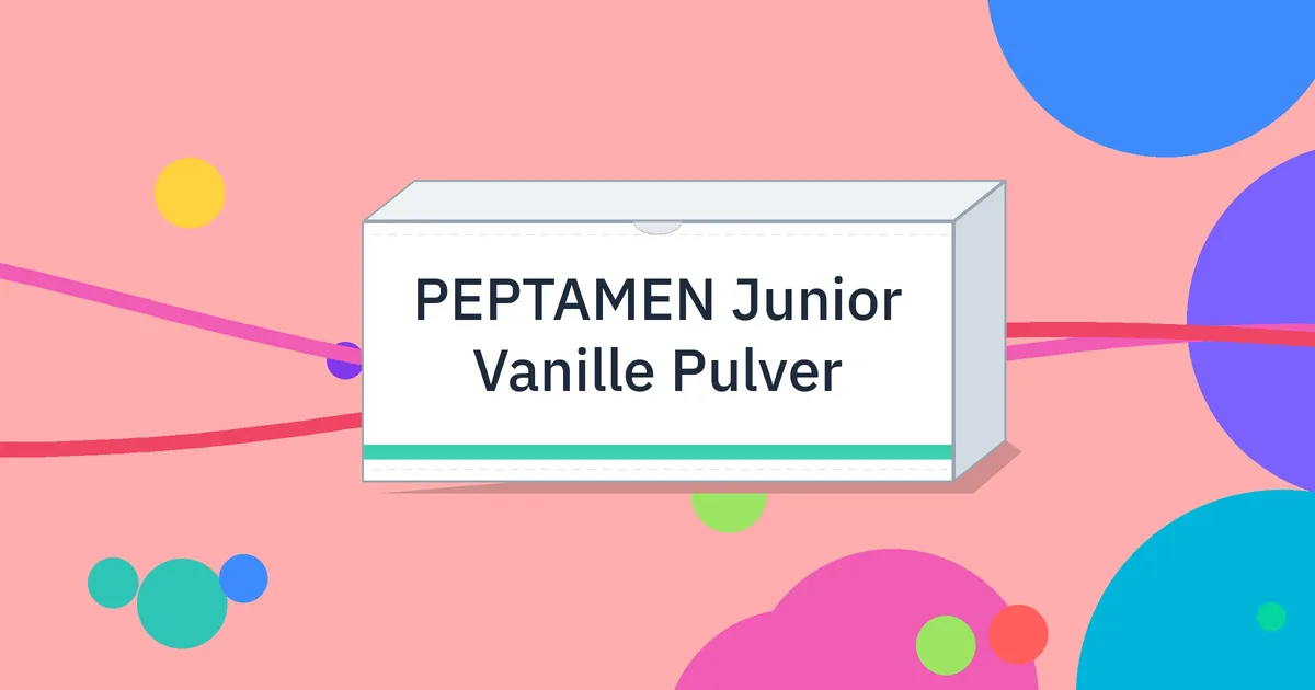 Symbolbild: Packung mit der Aufschrift PEPTAMEN Junior Vanille Pulver (PZN 09124614) – Verfügbarkeit und Bezug in Apotheken in Frankfurt am Main
