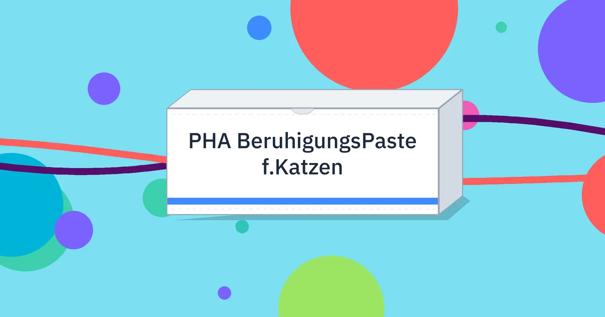 Symbolbild: Packung mit der Aufschrift PHA BeruhigungsPaste f.Katzen (PZN 19225724) – Verfügbarkeit und Bezug in Apotheken in Frankfurt am Main