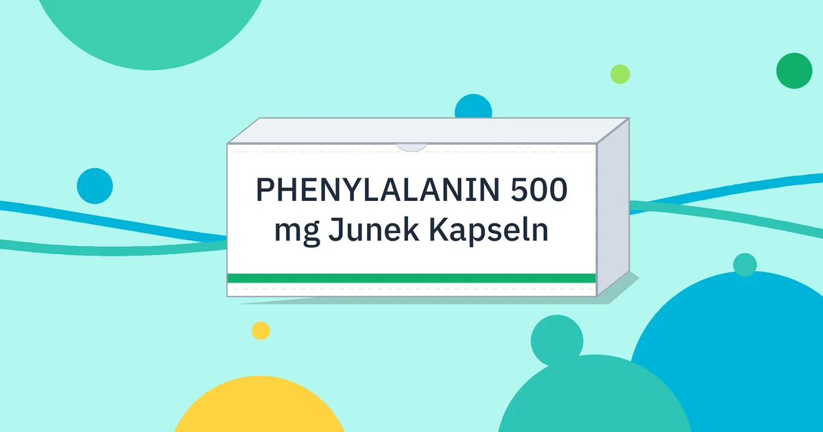 Symbolbild: Packung mit der Aufschrift PHENYLALANIN 500 mg Junek Kapseln (PZN 00135266) – Verfügbarkeit und Bezug in Apotheken in Frankfurt am Main