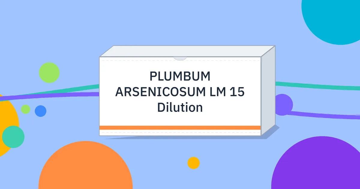 Symbolbild: Packung mit der Aufschrift PLUMBUM ARSENICOSUM LM 15 Dilution (PZN 13039311) – Verfügbarkeit und Bezug in Apotheken in Frankfurt am Main