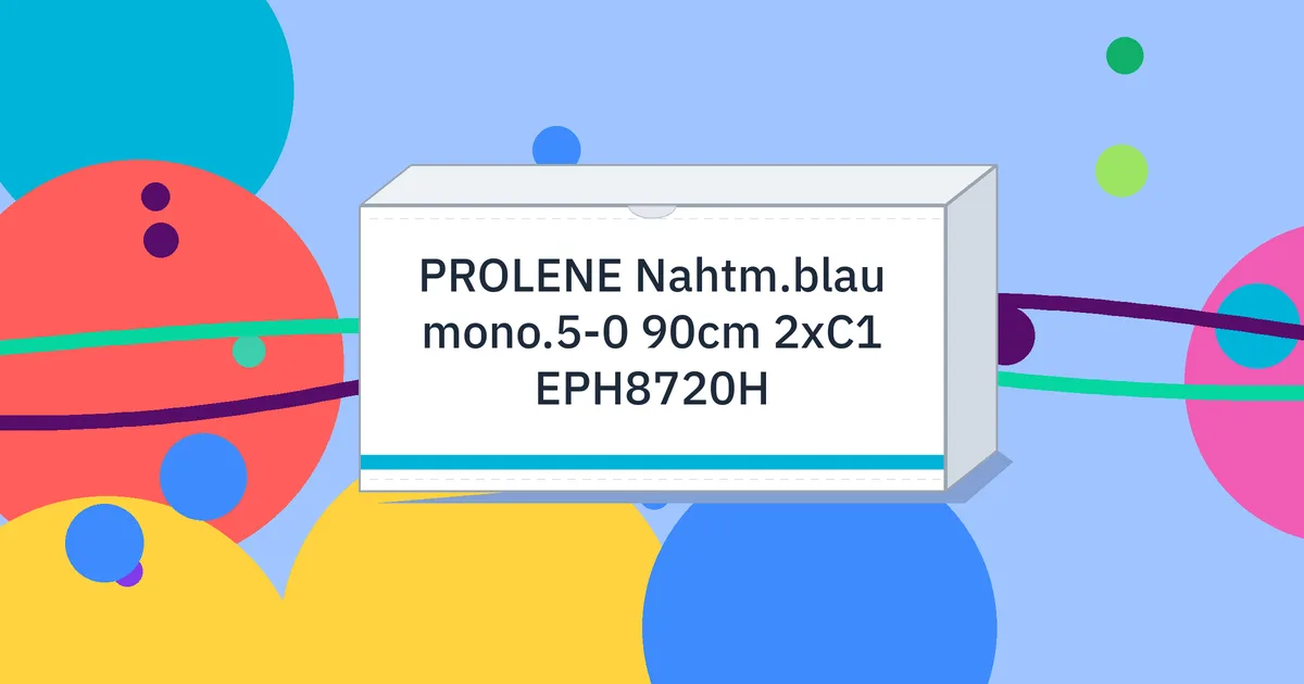 Symbolbild: Packung mit der Aufschrift PROLENE Nahtm.blau mono.5-0 90cm 2xC1 EPH8720H (PZN 20852691) – Verfügbarkeit und Bezug in Apotheken in Frankfurt am Main