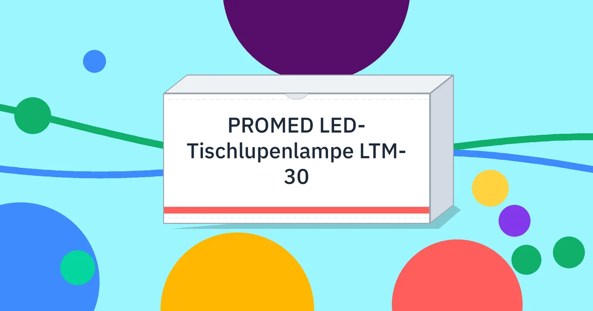 Symbolbild: Packung mit der Aufschrift PROMED LED-Tischlupenlampe LTM-30 (PZN 14215106) – Verfügbarkeit und Bezug in Apotheken in Frankfurt am Main