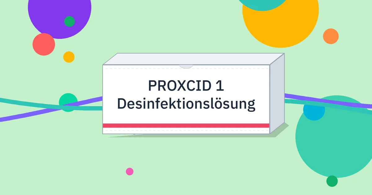 Symbolbild: Packung mit der Aufschrift PROXCID 1 Desinfektionslösung (PZN 04873386) – Verfügbarkeit und Bezug in Apotheken in Frankfurt am Main
