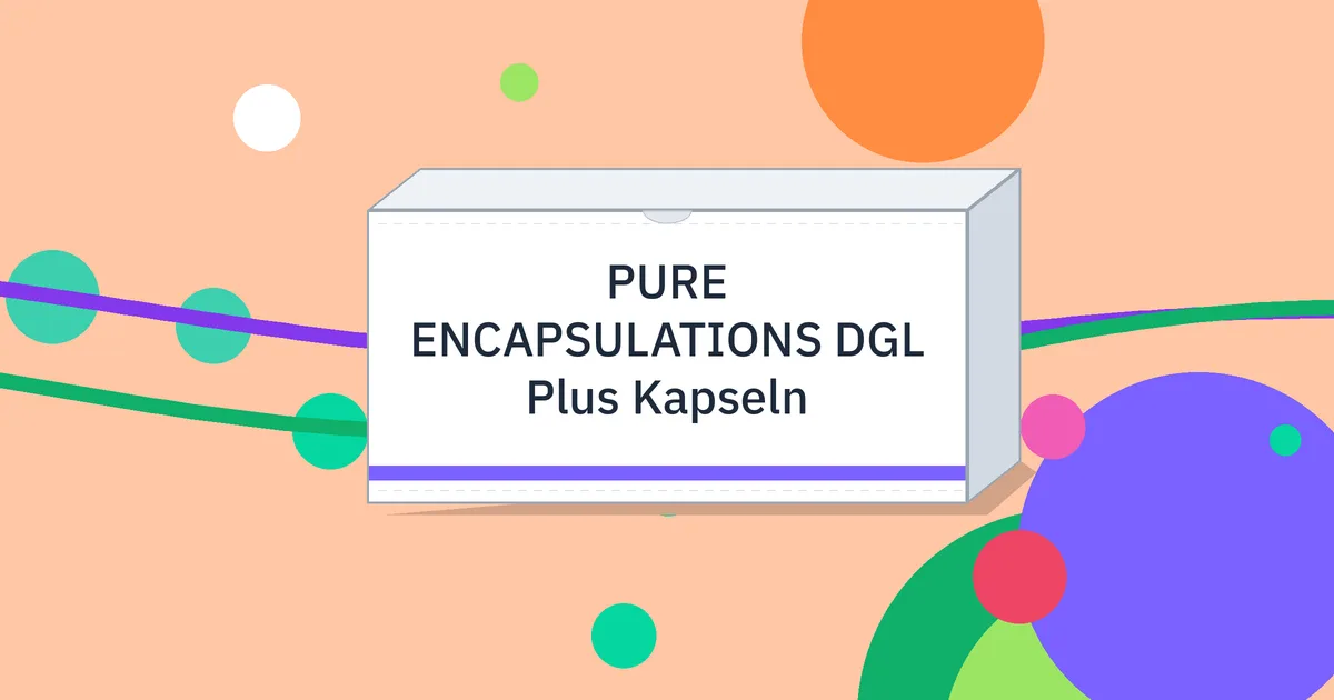 Symbolbild: Packung mit der Aufschrift PURE ENCAPSULATIONS DGL Plus Kapseln (PZN 00064738) – Verfügbarkeit und Bezug in Apotheken in Frankfurt am Main