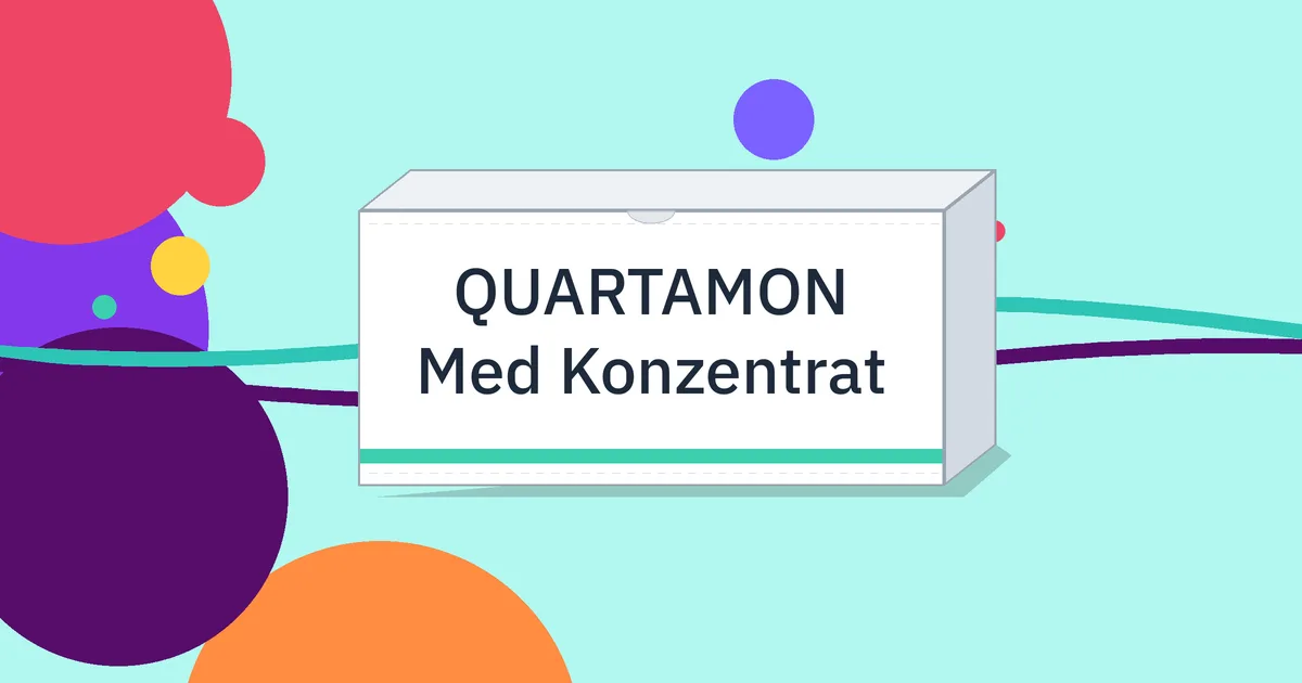 Symbolbild: Packung mit der Aufschrift QUARTAMON Med Konzentrat (PZN 08491813) – Verfügbarkeit und Bezug in Apotheken in Frankfurt am Main