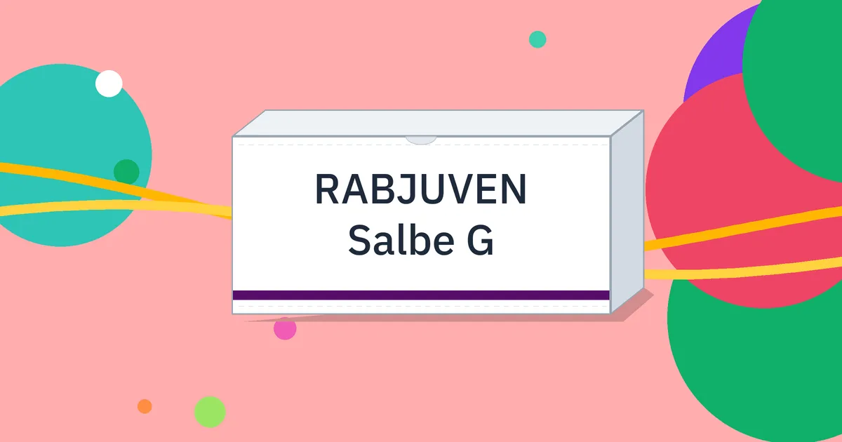 Symbolbild: Packung mit der Aufschrift RABJUVEN Salbe G (PZN 01650800) – Verfügbarkeit und Bezug in Apotheken in Frankfurt am Main