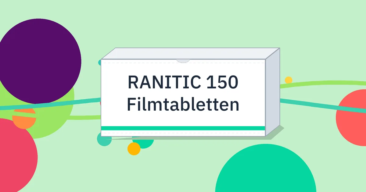 Symbolbild: Packung mit der Aufschrift RANITIC 150 Filmtabletten (PZN 07277526) – Verfügbarkeit und Bezug in Apotheken in Frankfurt am Main
