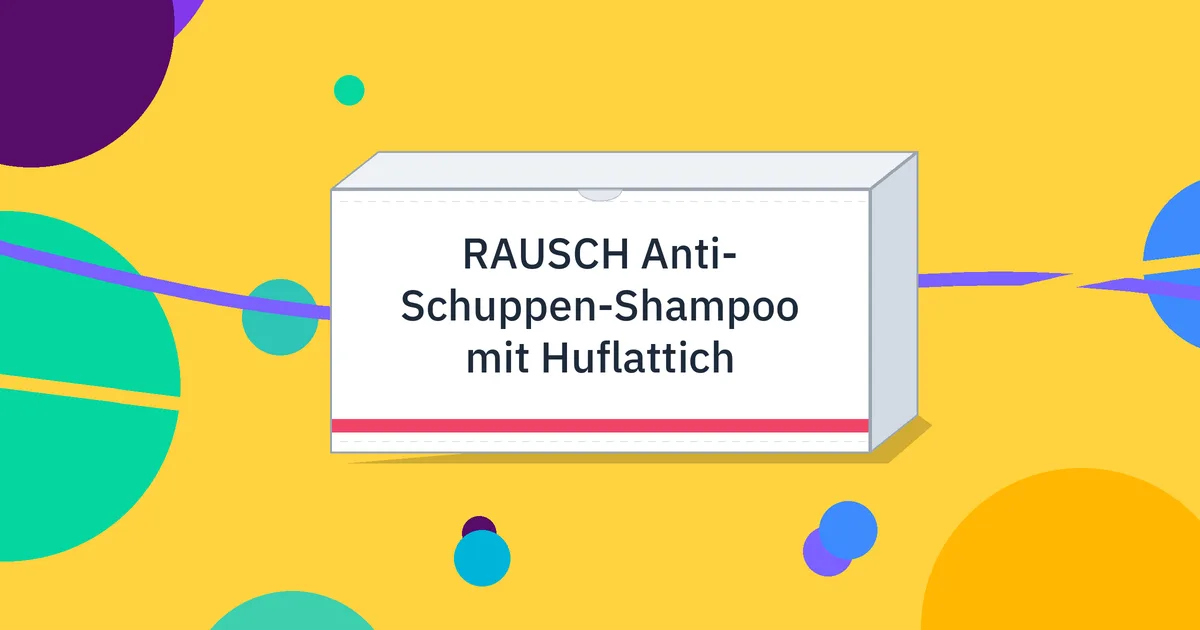 Symbolbild: Packung mit der Aufschrift RAUSCH Anti-Schuppen-Shampoo mit Huflattich (PZN 18742475) – Verfügbarkeit und Bezug in Apotheken in Frankfurt am Main