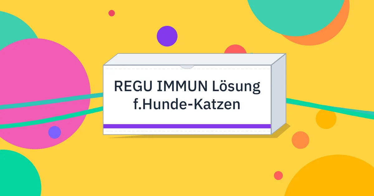 Symbolbild: Packung mit der Aufschrift REGU IMMUN Lösung f.Hunde-Katzen (PZN 01512015) – Verfügbarkeit und Bezug in Apotheken in Frankfurt am Main