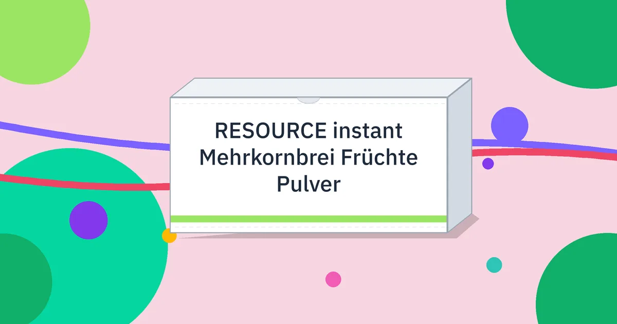 Symbolbild: Packung mit der Aufschrift RESOURCE instant Mehrkornbrei Früchte Pulver (PZN 19480669) – Verfügbarkeit und Bezug in Apotheken in Frankfurt am Main