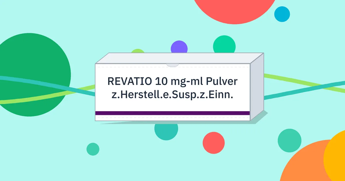 Symbolbild: Packung mit der Aufschrift REVATIO 10 mg-ml Pulver z.Herstell.e.Susp.z.Einn. (PZN 16869154) – Verfügbarkeit und Bezug in Apotheken in Frankfurt am Main