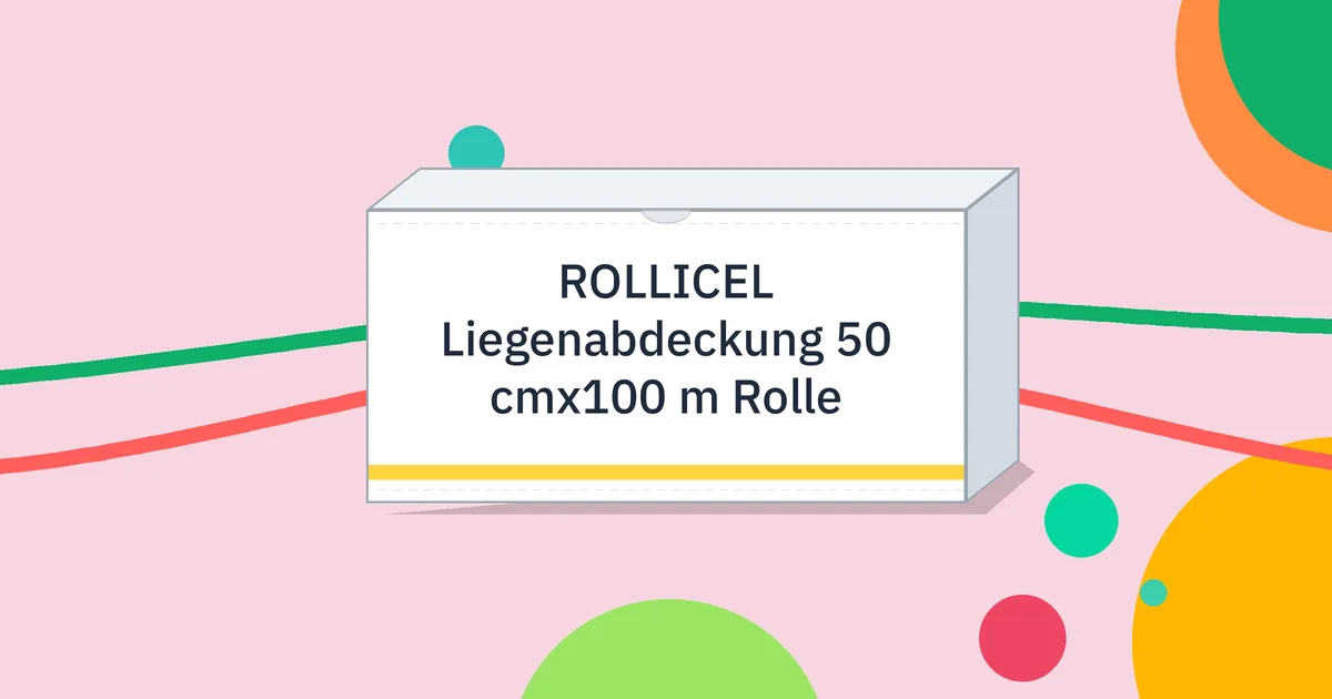 Symbolbild: Packung mit der Aufschrift ROLLICEL Liegenabdeckung 50 cmx100 m Rolle (PZN 11350542) – Verfügbarkeit und Bezug in Apotheken in Frankfurt am Main