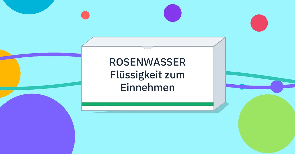 Symbolbild: Packung mit der Aufschrift ROSENWASSER Flüssigkeit zum Einnehmen (PZN 15401549) – Verfügbarkeit und Bezug in Apotheken in Frankfurt am Main