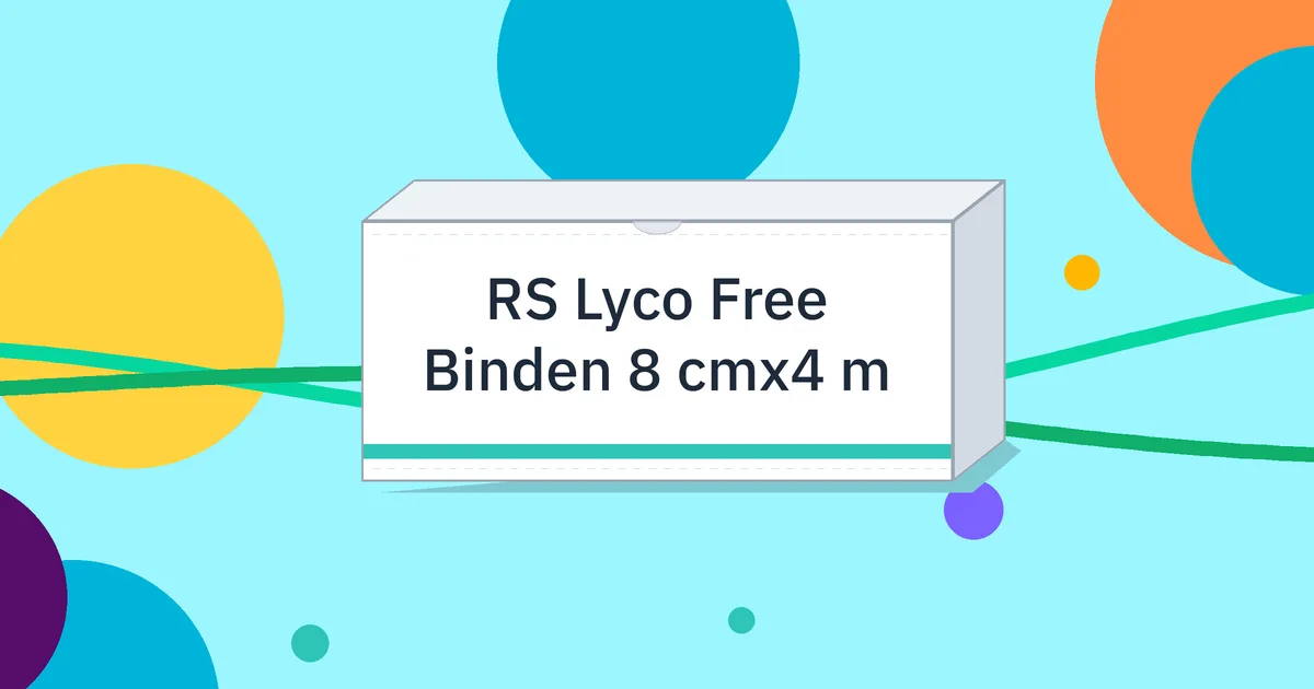Symbolbild: Packung mit der Aufschrift RS Lyco Free Binden 8 cmx4 m (PZN 06327423) – Verfügbarkeit und Bezug in Apotheken in Frankfurt am Main