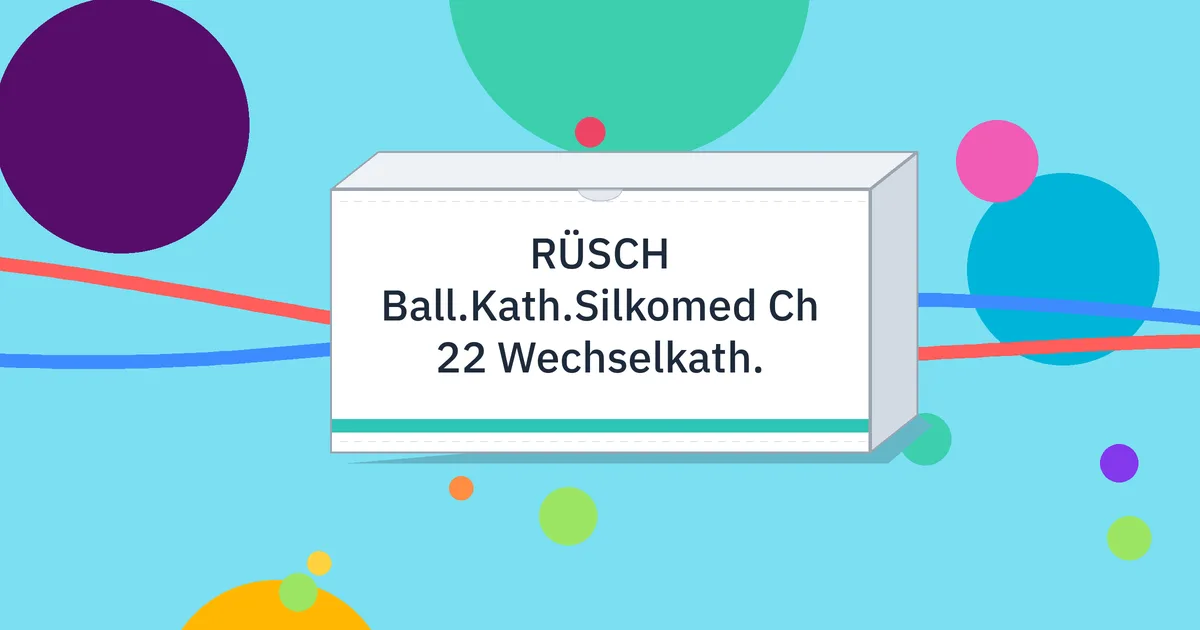 Symbolbild: Packung mit der Aufschrift RÜSCH Ball.Kath.Silkomed Ch 22 Wechselkath. (PZN 06637359) – Verfügbarkeit und Bezug in Apotheken in Frankfurt am Main