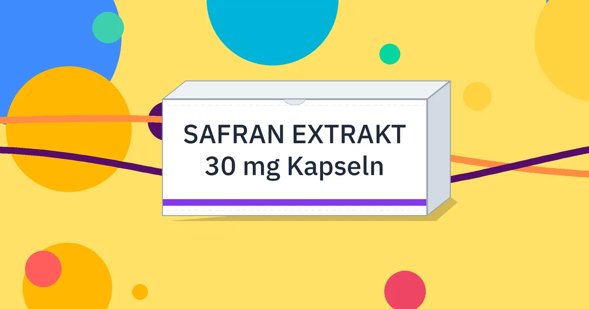 Symbolbild: Packung mit der Aufschrift SAFRAN EXTRAKT 30 mg Kapseln (PZN 20638331) – Verfügbarkeit und Bezug in Apotheken in Frankfurt am Main