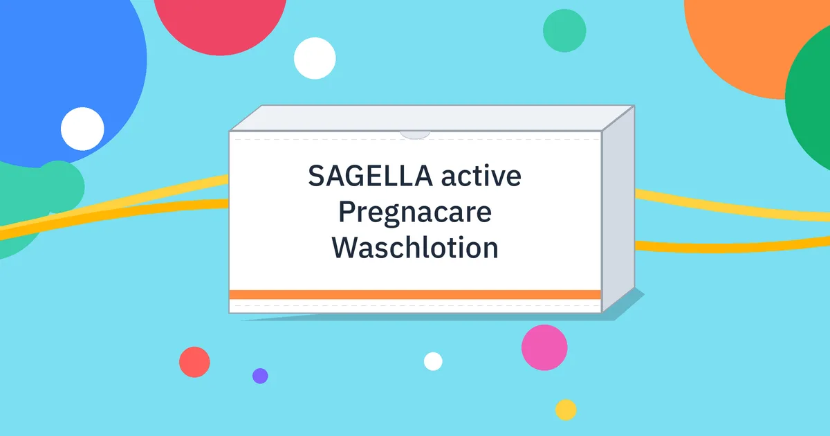 Symbolbild: Packung mit der Aufschrift SAGELLA active Pregnacare Waschlotion (PZN 07495424) – Verfügbarkeit und Bezug in Apotheken in Frankfurt am Main