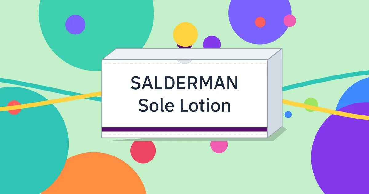 Symbolbild: Packung mit der Aufschrift SALDERMAN Sole Lotion (PZN 07286063) – Verfügbarkeit und Bezug in Apotheken in Frankfurt am Main