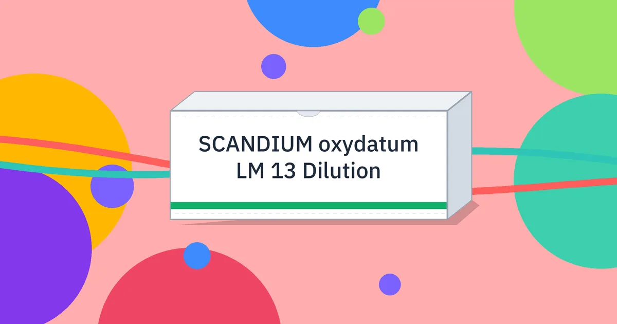Symbolbild: Packung mit der Aufschrift SCANDIUM oxydatum LM 13 Dilution (PZN 13183568) – Verfügbarkeit und Bezug in Apotheken in Frankfurt am Main