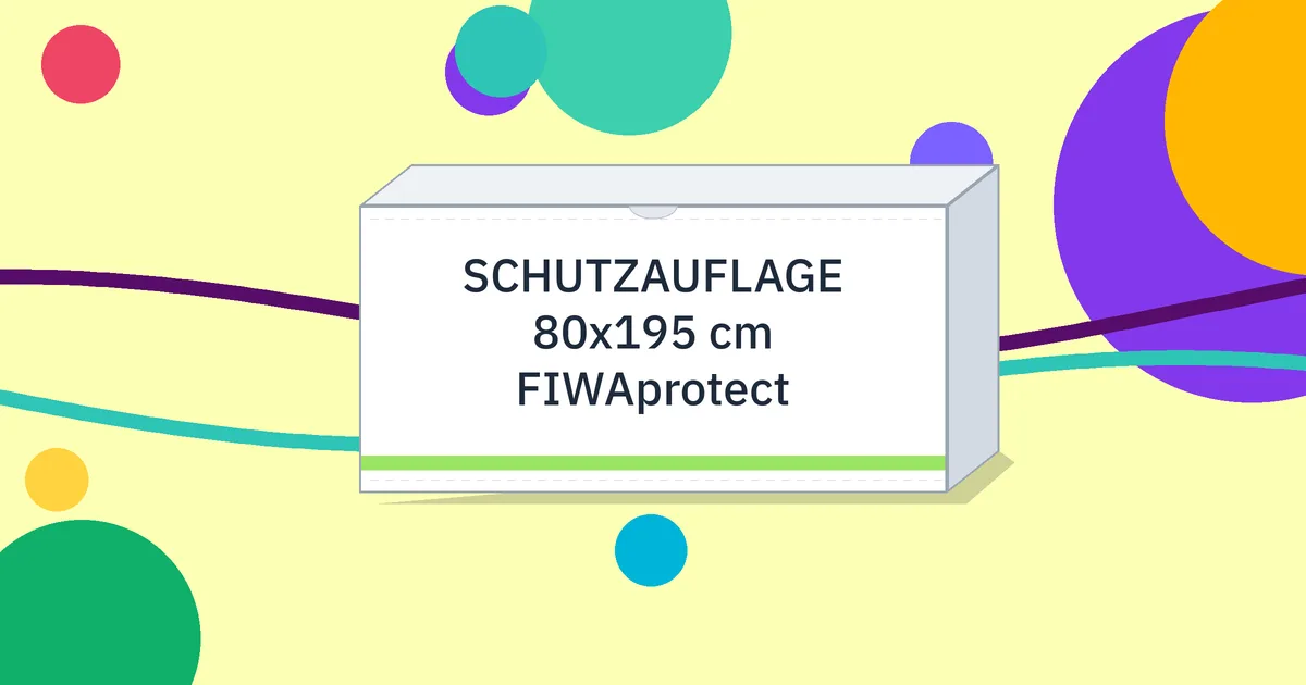 Symbolbild: Packung mit der Aufschrift SCHUTZAUFLAGE 80x195 cm FIWAprotect (PZN 11859777) – Verfügbarkeit und Bezug in Apotheken in Frankfurt am Main