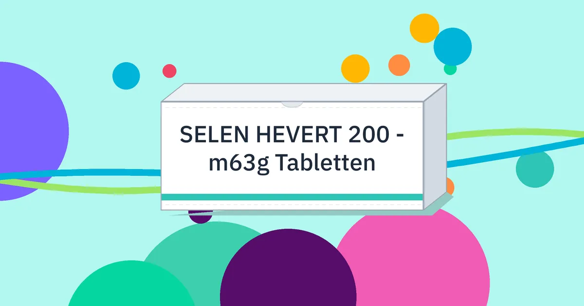 Symbolbild: Packung mit der Aufschrift SELEN HEVERT 200 -m63g Tabletten (PZN 20379757) – Verfügbarkeit und Bezug in Apotheken in Frankfurt am Main
