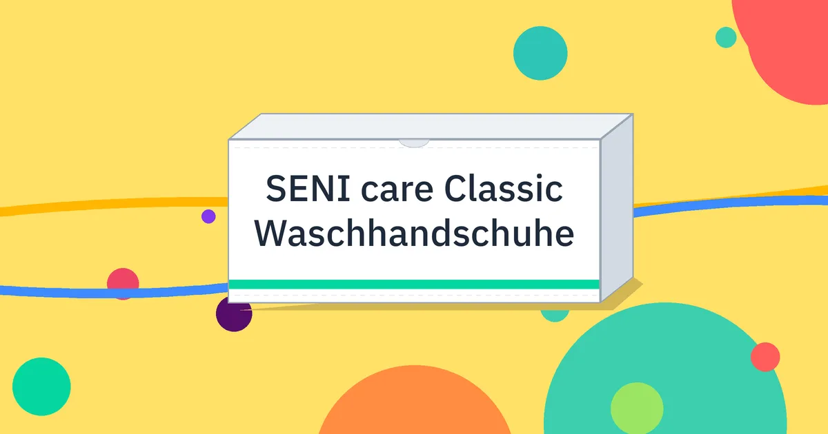Symbolbild: Packung mit der Aufschrift SENI care Classic Waschhandschuhe (PZN 20288049) – Verfügbarkeit und Bezug in Apotheken in Frankfurt am Main