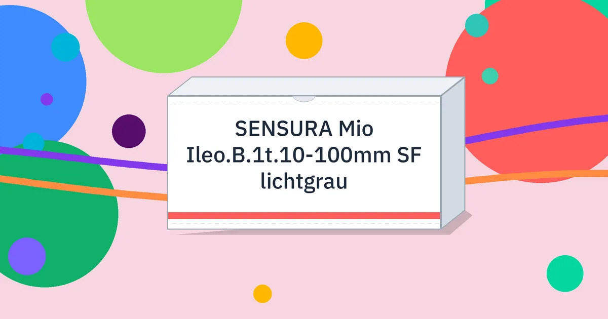Symbolbild: Packung mit der Aufschrift SENSURA Mio Ileo.B.1t.10-100mm SF lichtgrau (PZN 19230872) – Verfügbarkeit und Bezug in Apotheken in Frankfurt am Main